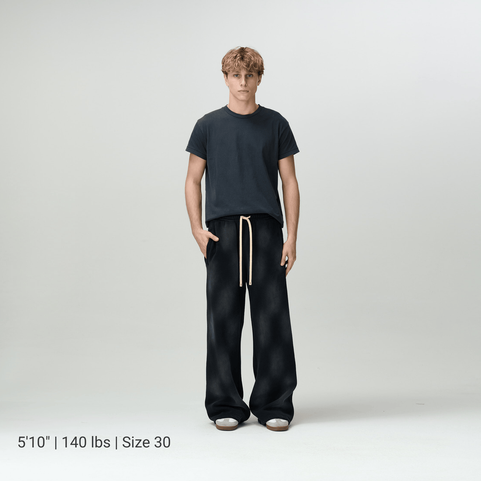 Black Acid Washed Sweats – Bareline
