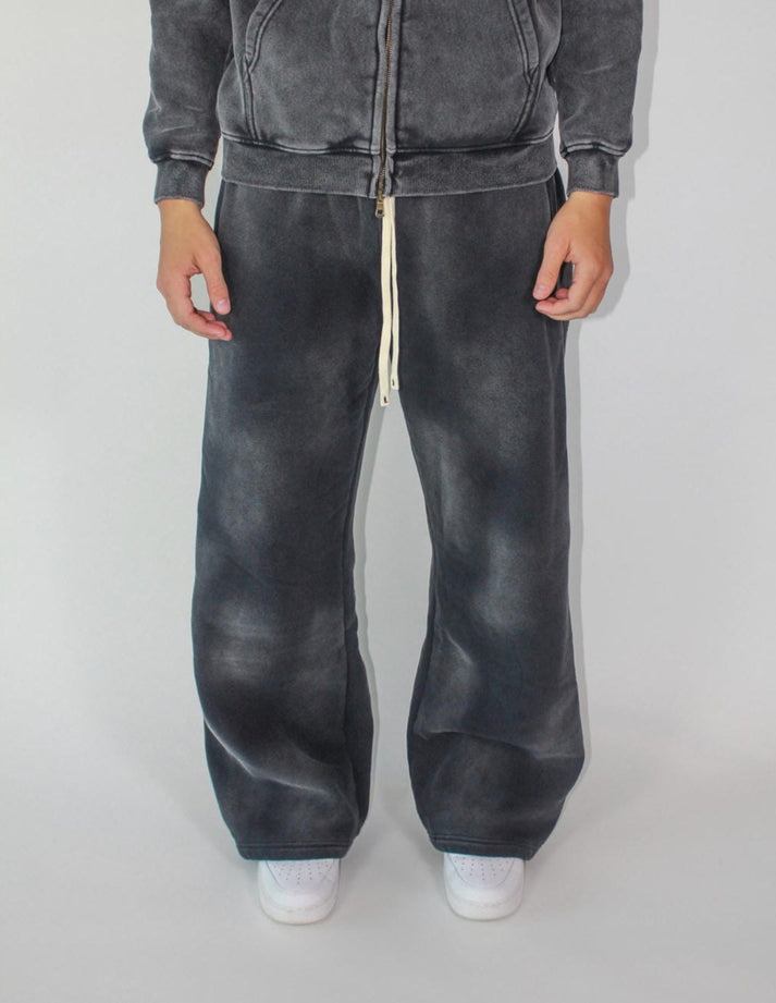 Black Acid Washed Sweats – Bareline